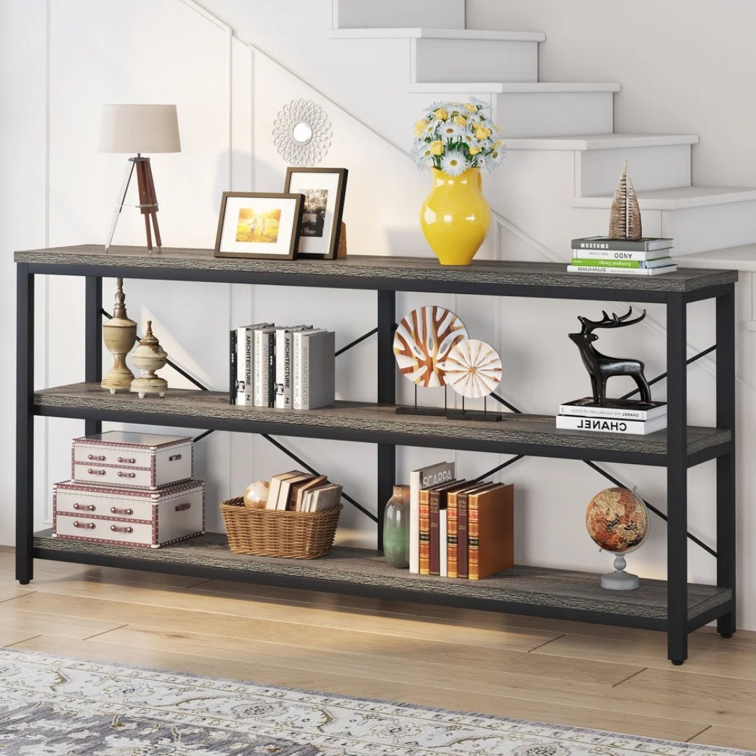 TV Stand, Long Narrow Console Entryway Table With Shelf for Storage ...