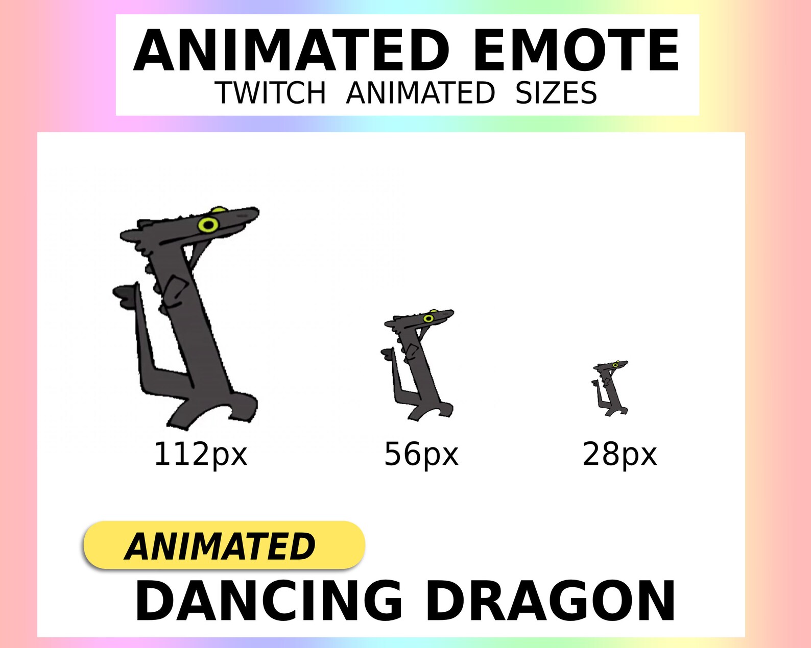 Animated Dancing Dragon Emote, Twitch Emote, Discord Emote, Kick Emote ...