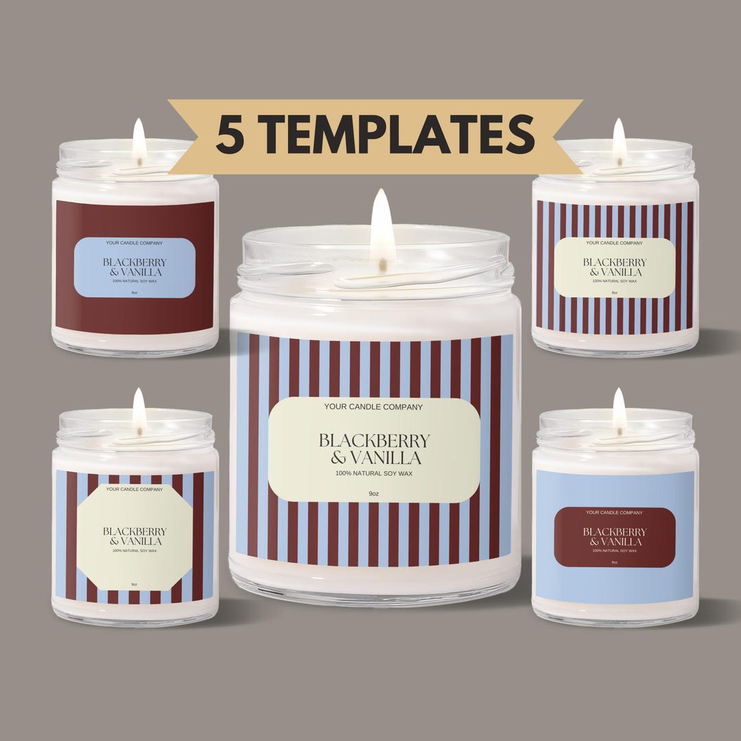 Editable Candle Label Bundle, Candle Label Template, Custom Candle ...