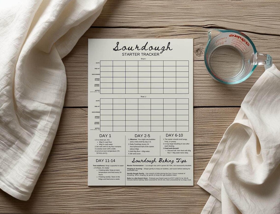 Sourdough Starter Tracker, How to Make Sourdough Bread, Sourdough Guide ...