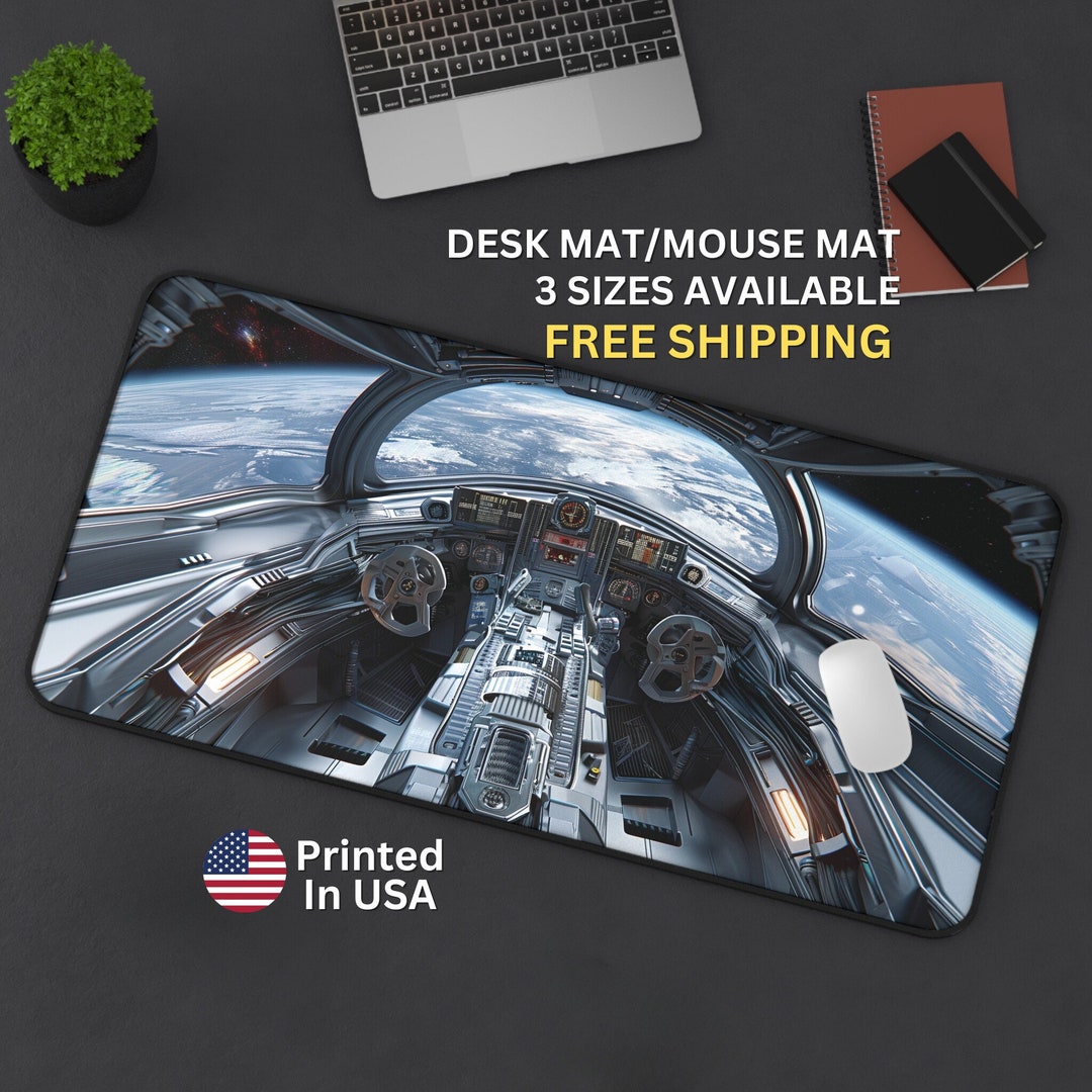 Space Cockpit Gamer Desk Mat, Sci-fi Gaming Mouse Pad, Galactic Command ...