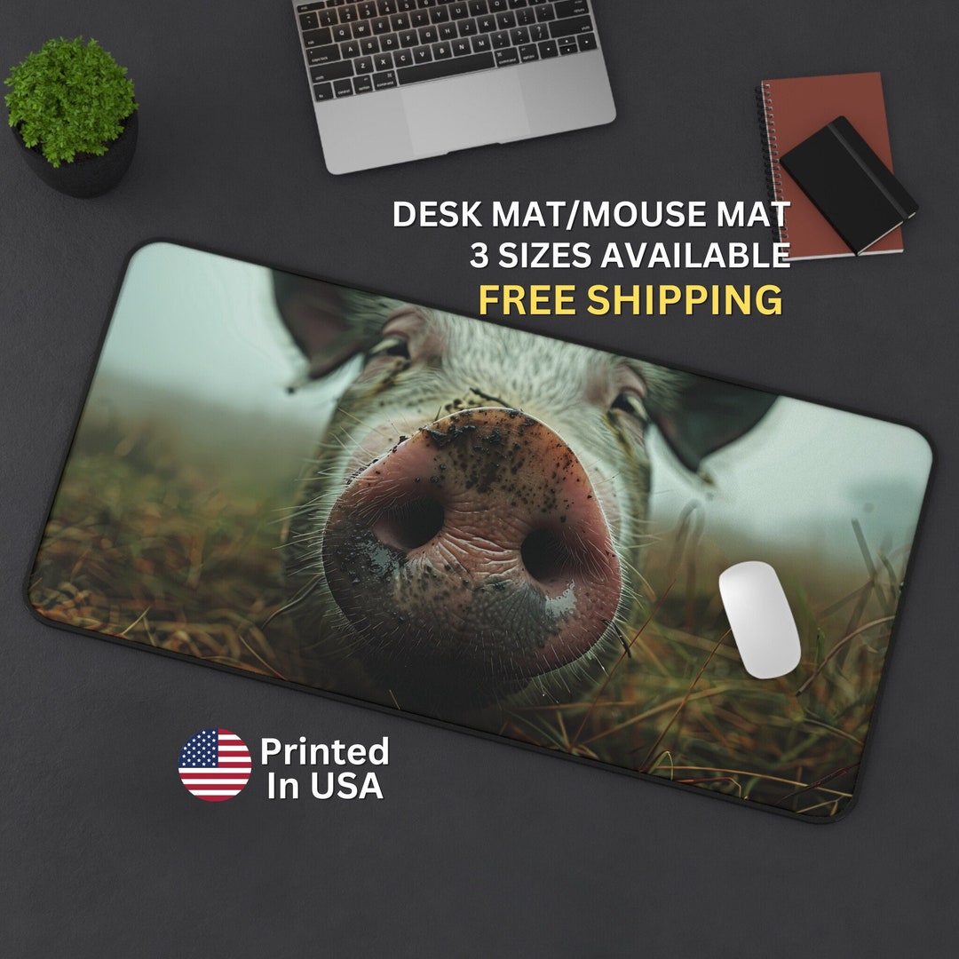 Up-close Pig Snout Desk Mat, Farmhouse Mouse Pad, Farmers Office Decor ...