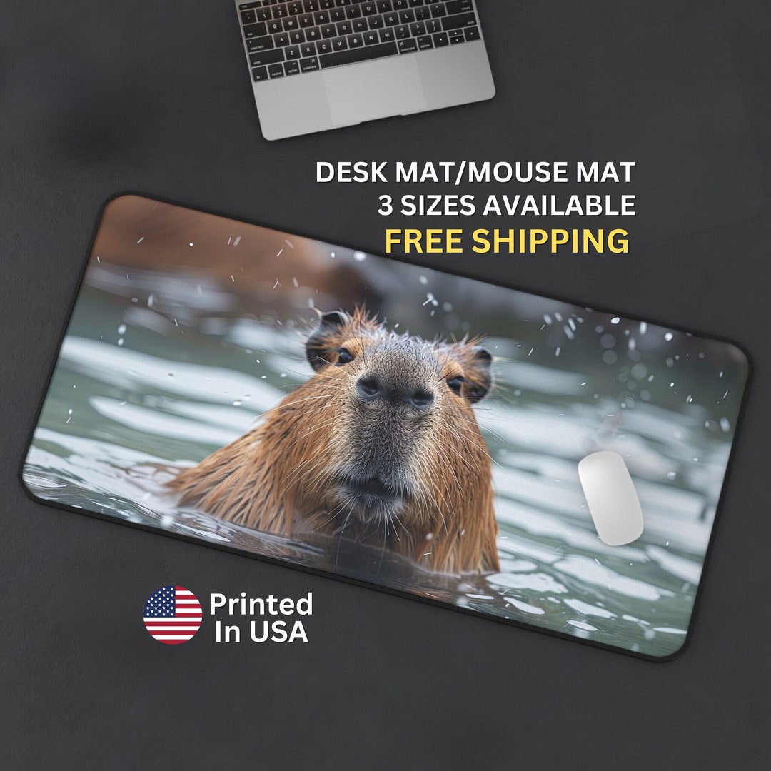 Capybara Desk Mat, Adorable Animal Mousepad, Cute Office Decor, Large ...