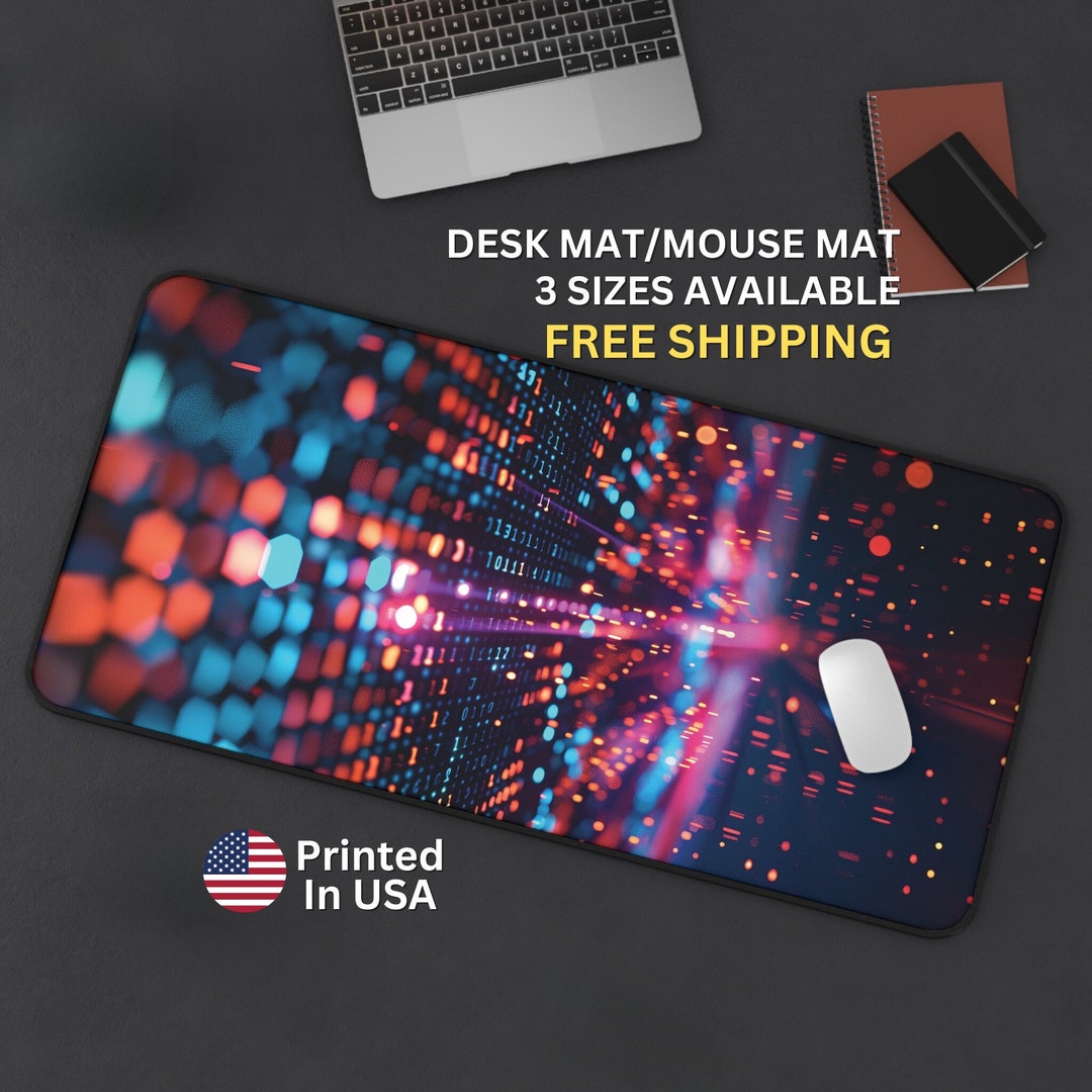 Futuristic Digital Art Desk Mat, Sci-fi Gamers Mouse Pad, Cyberpunk ...