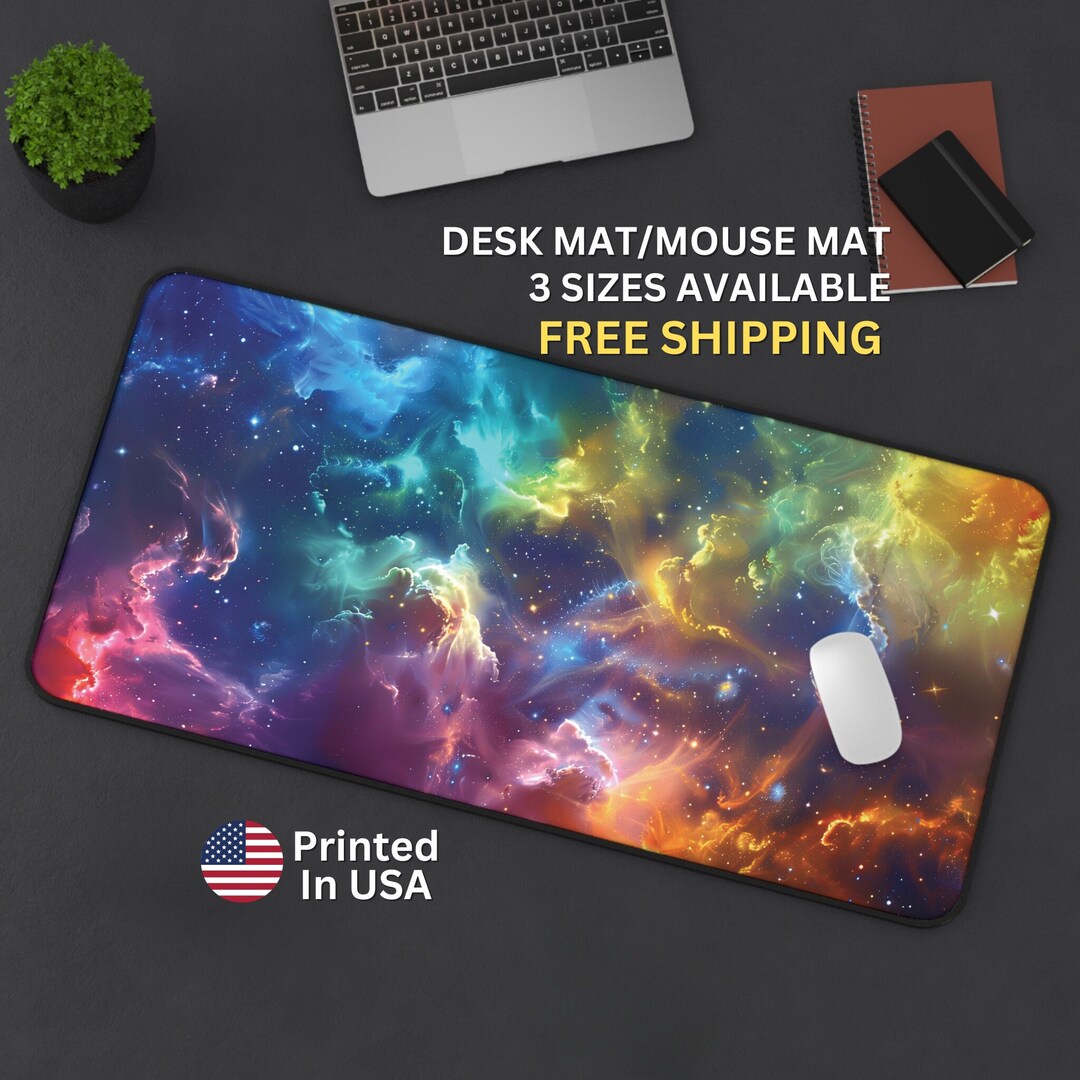 Galactic Nebula Desk Mat, Colorful Space Mouse Pad, Office Decor ...