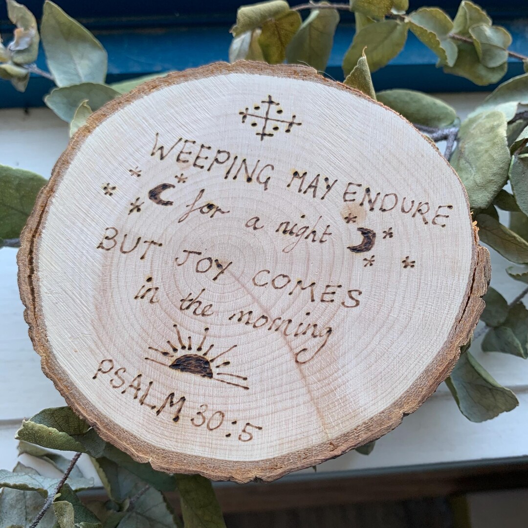 Personalised Wood Burned Bible Verse | Handcrafted Rustic Wood Slice ...