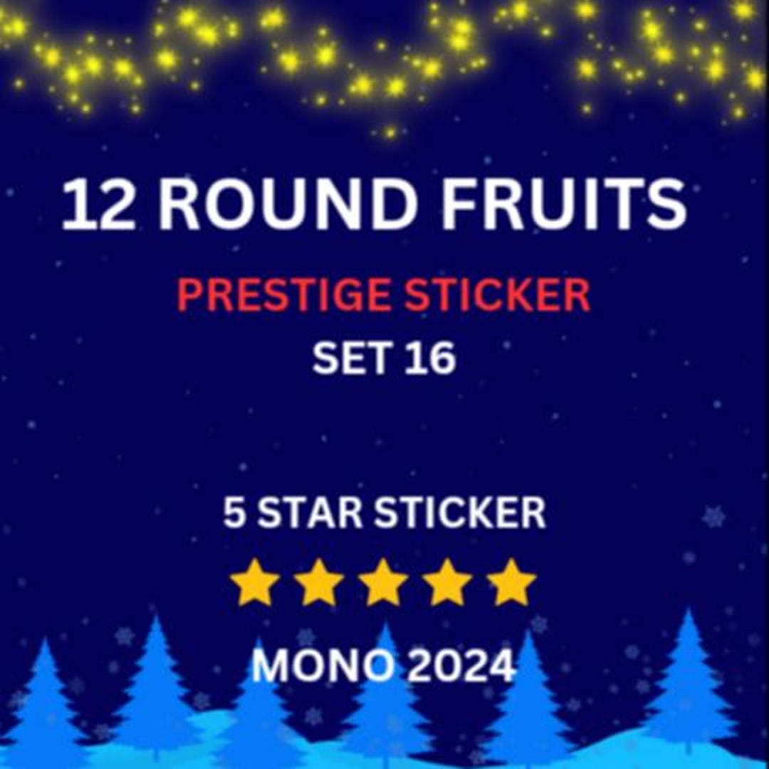 12 Round Fruits 5 Star Sticker prestige Set 16 - Etsy