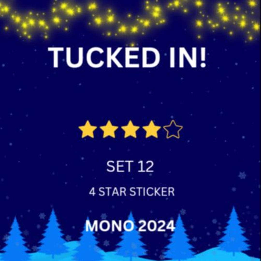 Tucked In 4 Star Sticker set 12 - Etsy