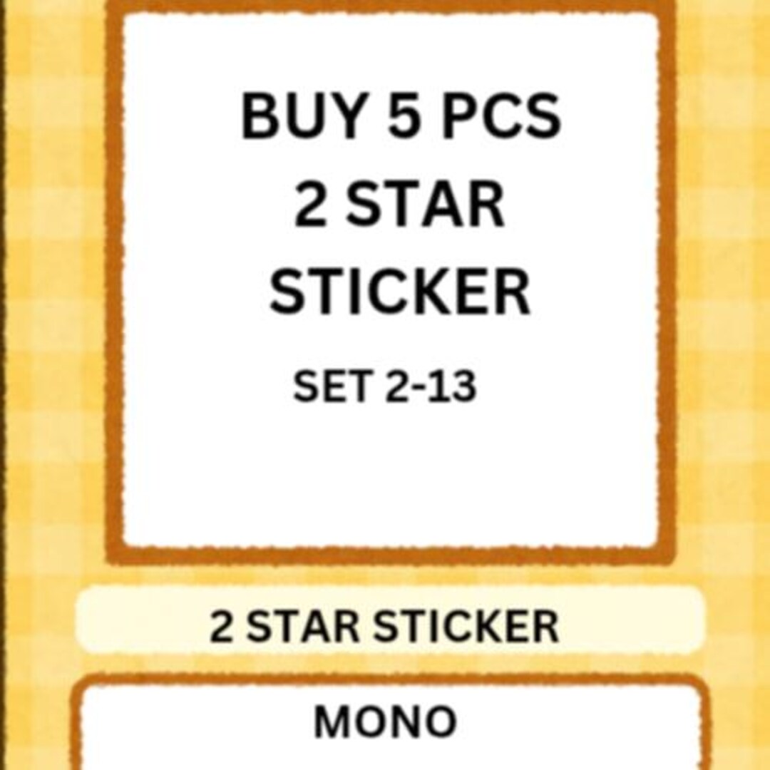 2 Star Sticker 5 Pcs per Order - Etsy