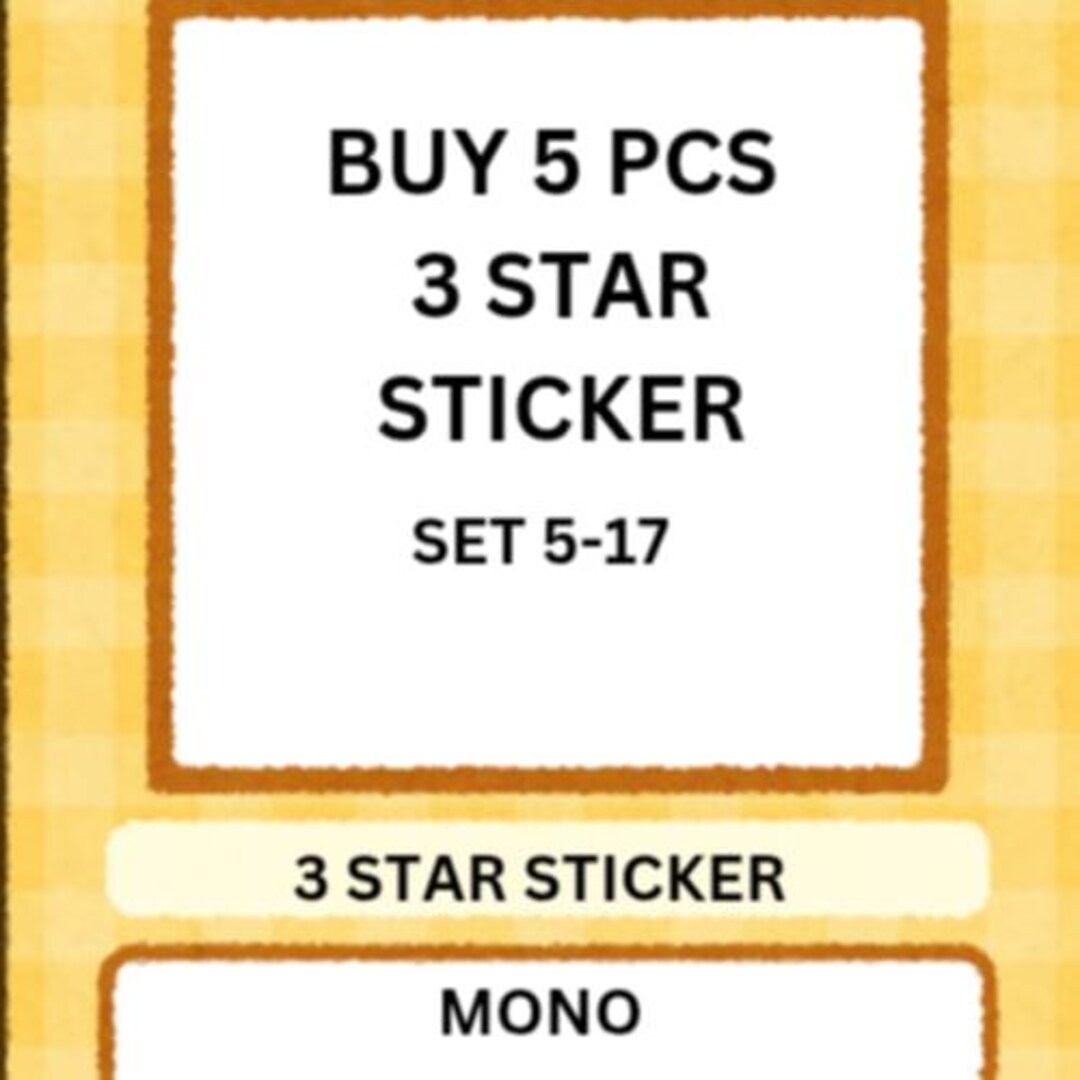 3 Star Sticker 5 Pcs per Order - Etsy