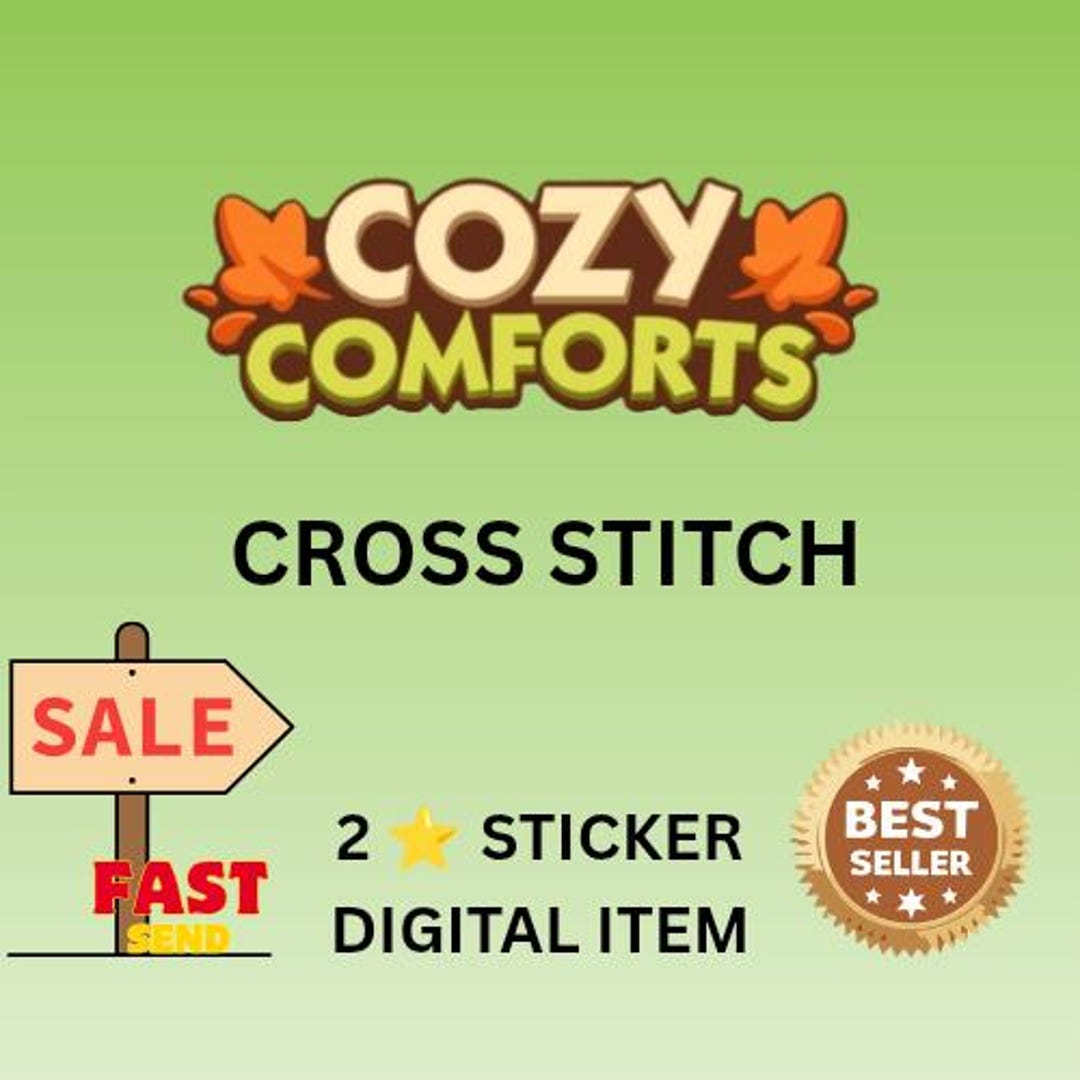Cross Stitch 2 Star Sticker - Etsy