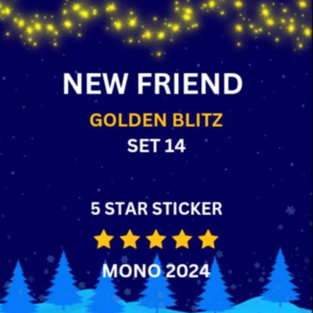 New Friend 5 Star Sticker golden Blitz Set 14 - Etsy