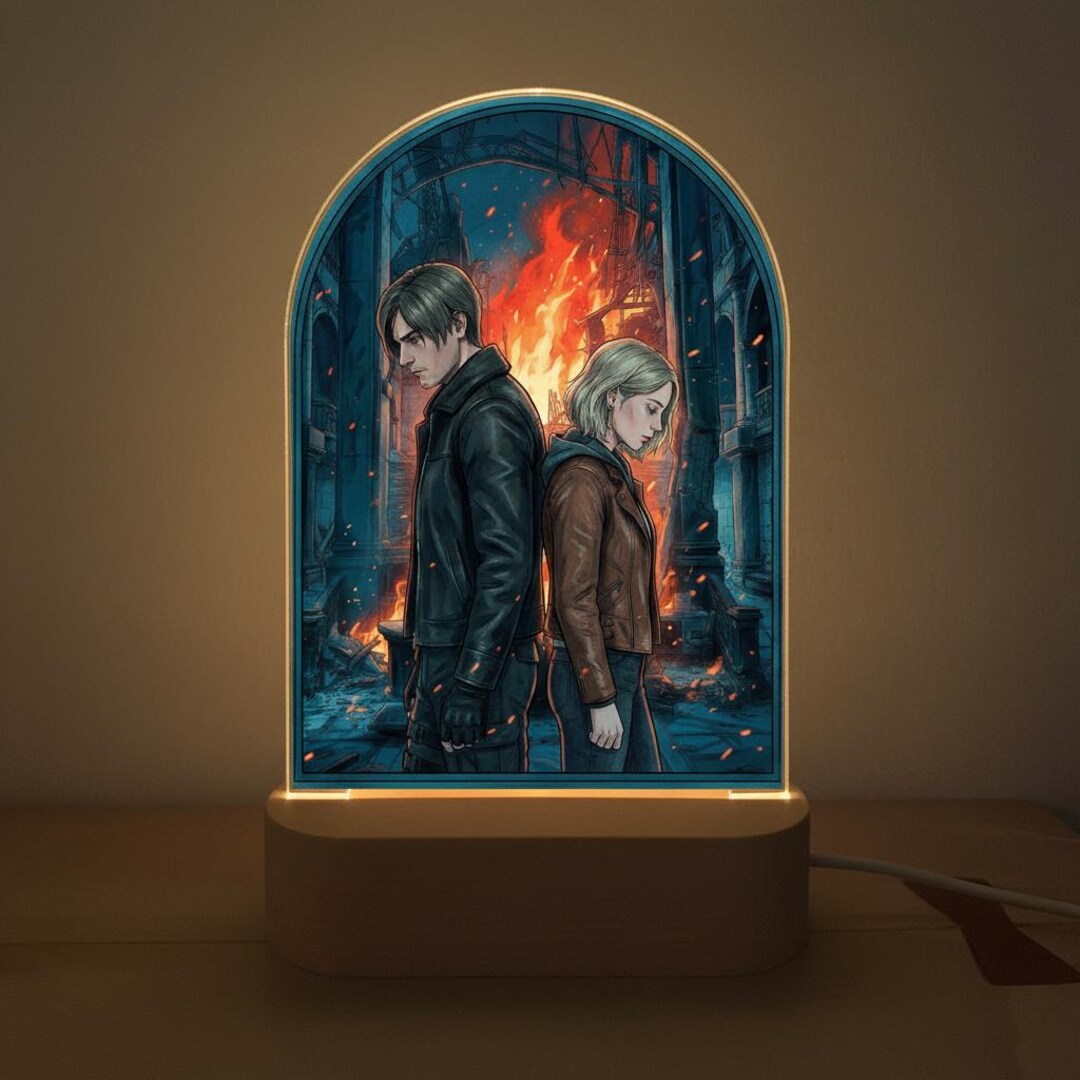 Leon Grace Resident Evil Gaming Night Light, Gift for Gamer Fans ...