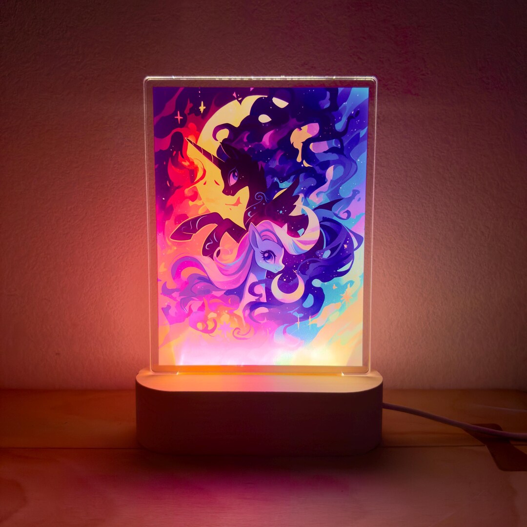 Pony Princess Luna & Princess Celestia Night Light, MLP Charms Gift ...