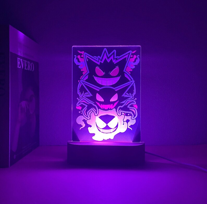 Gengar Night Light Lamp, Gift for Gamers, Christmas Gift, Colors ...