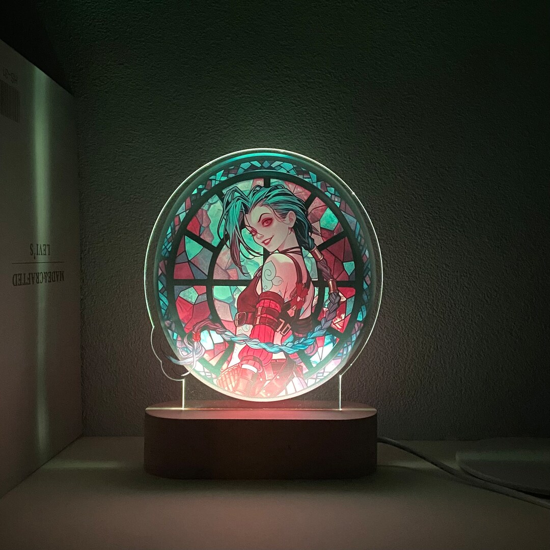 Jinx Stained Glass Style LED Night Light, Gift for Gamers, Christmas ...