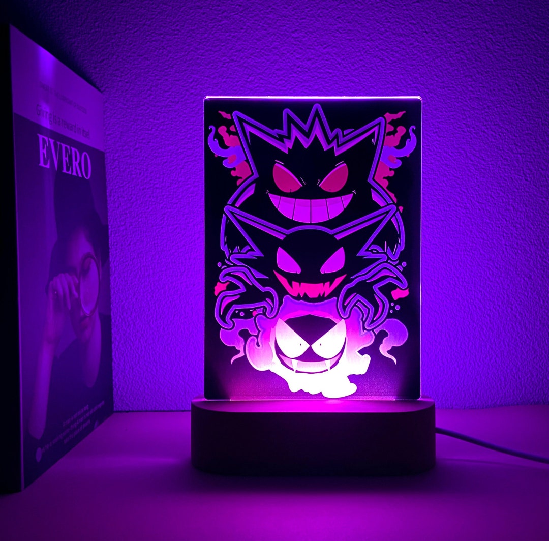 Gengar Night Light Lamp, Gift for Gamers, Christmas Gift, Colors ...