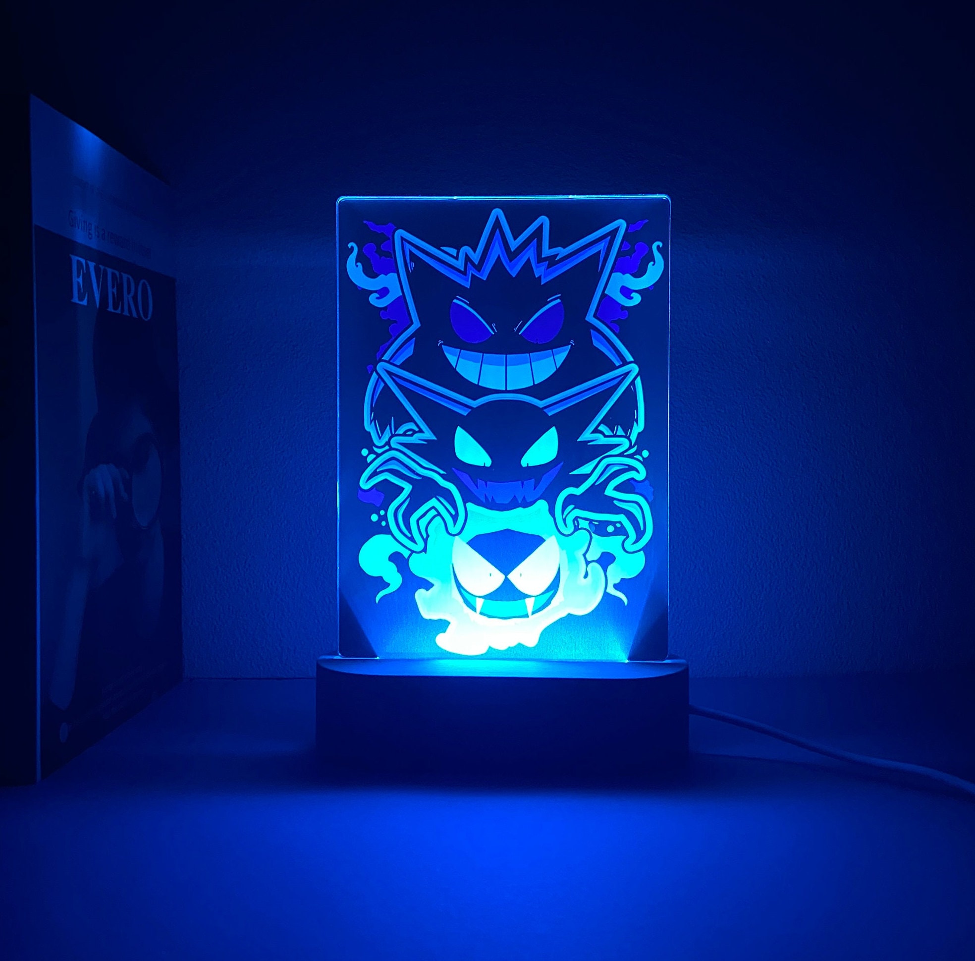 Gengar Night Light Lamp, Gift for Gamers, Christmas Gift, Colors ...