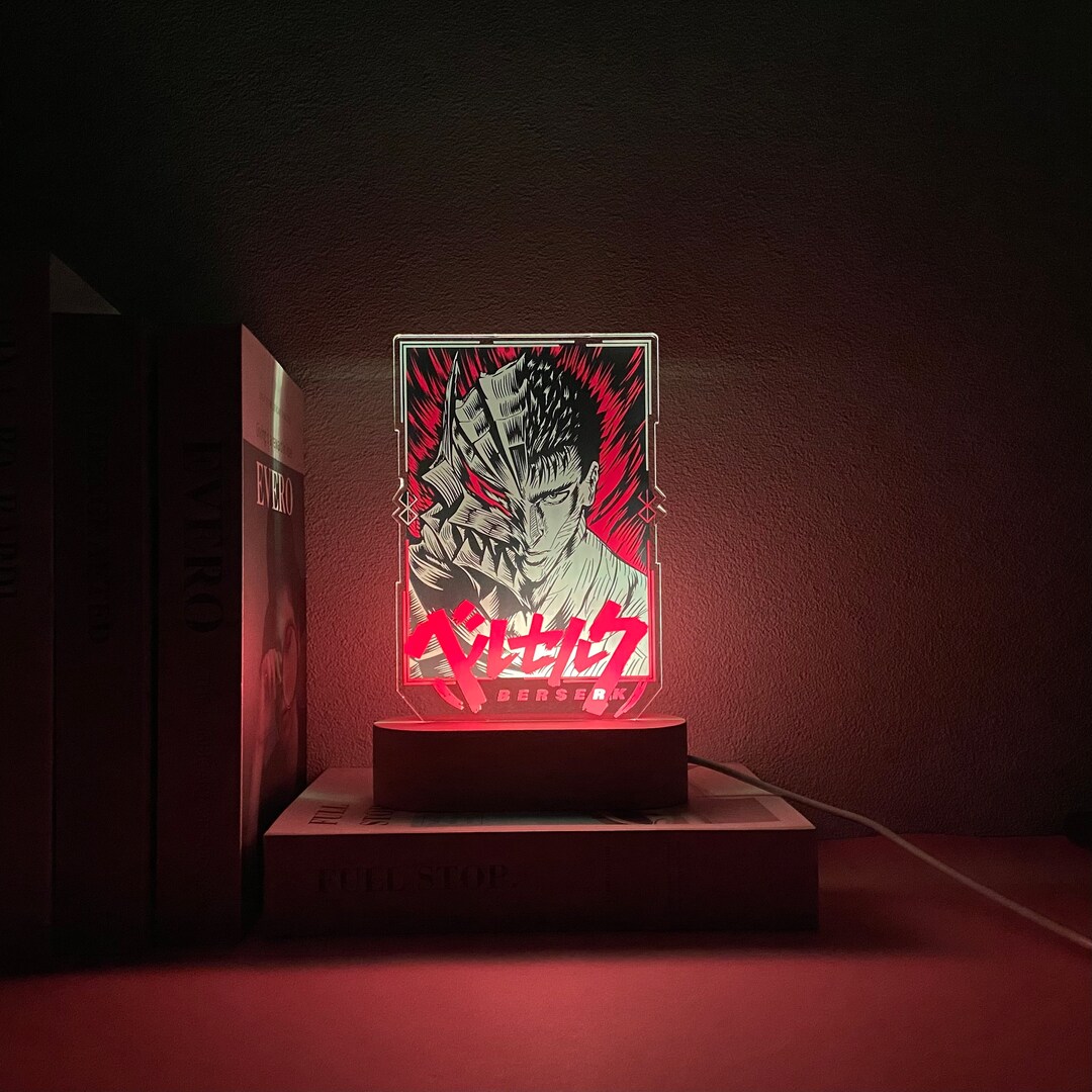 Berserk Guts Night Light, Gift for Gamers, Christmas Gift, Colors ...