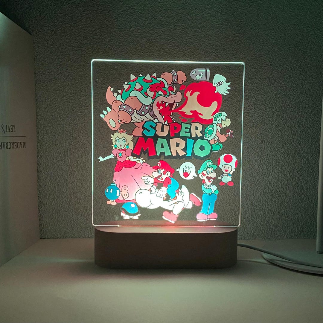 Super Mario Night Light, Gift for Gamers, Christmas Gift, Colors ...