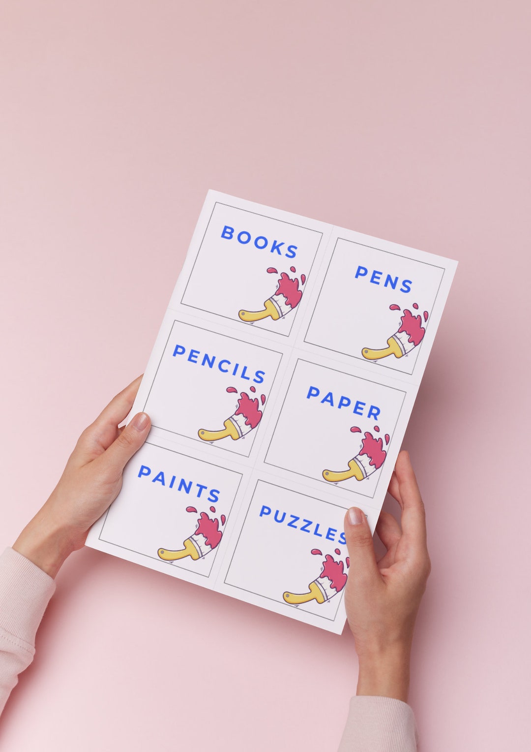 Paintbrush Playroom Labels, Fun Playroom Label, Playroom Organisation ...