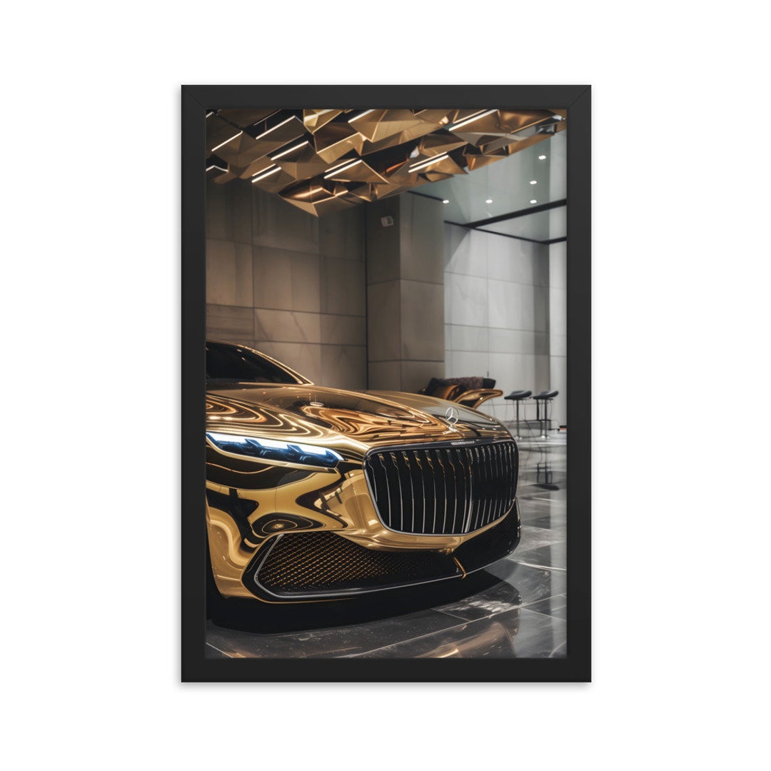 Golden Maybach Concept Design ACP - Framed Poster - Etsy