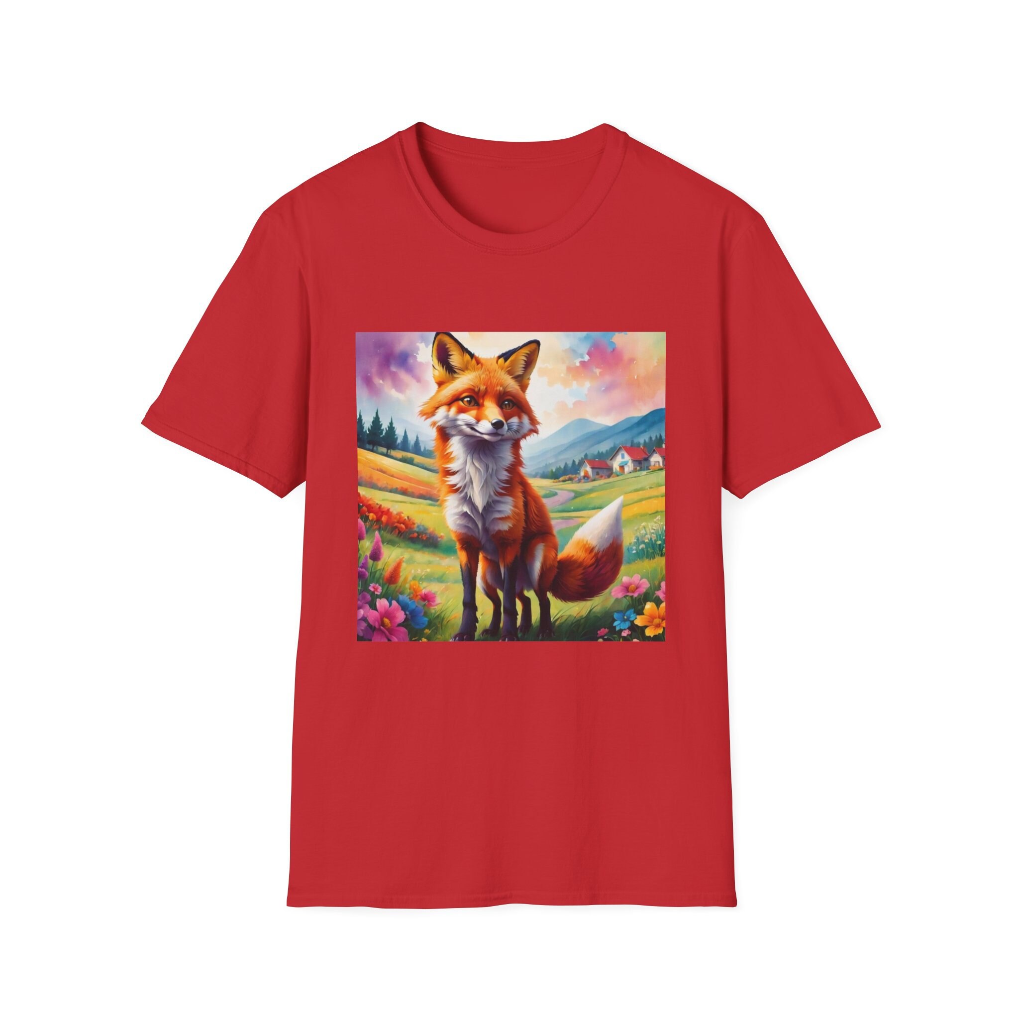 Unisex Soft Style T-shirt. Fox. Dashing Fox. Cute Fox. Fox Lovers. Fox ...