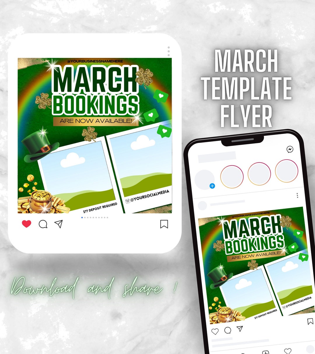 DIY March Template Flyer, March Madness, March Booking Template, Makeup ...