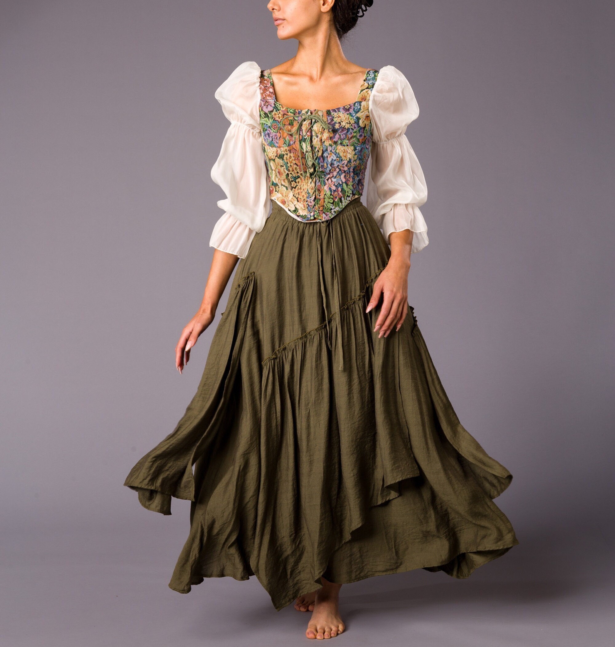 Ren Faire Costume, Medieval Costume,renaissance Dress,prairie Dress,ren ...
