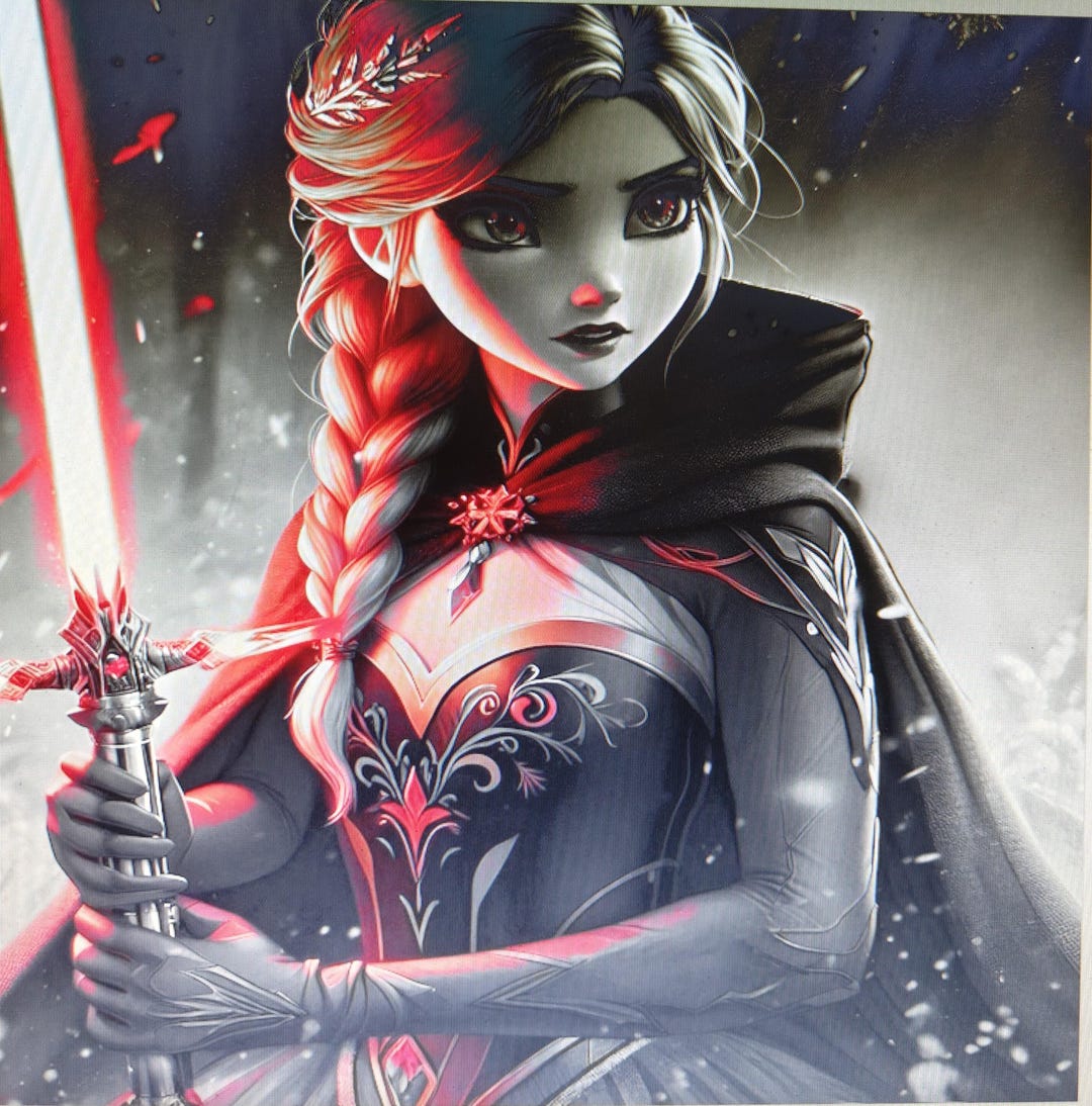 Anna & Elsa Sith Lord Hueforge / 3D Painted Picture, 3D Printed ...