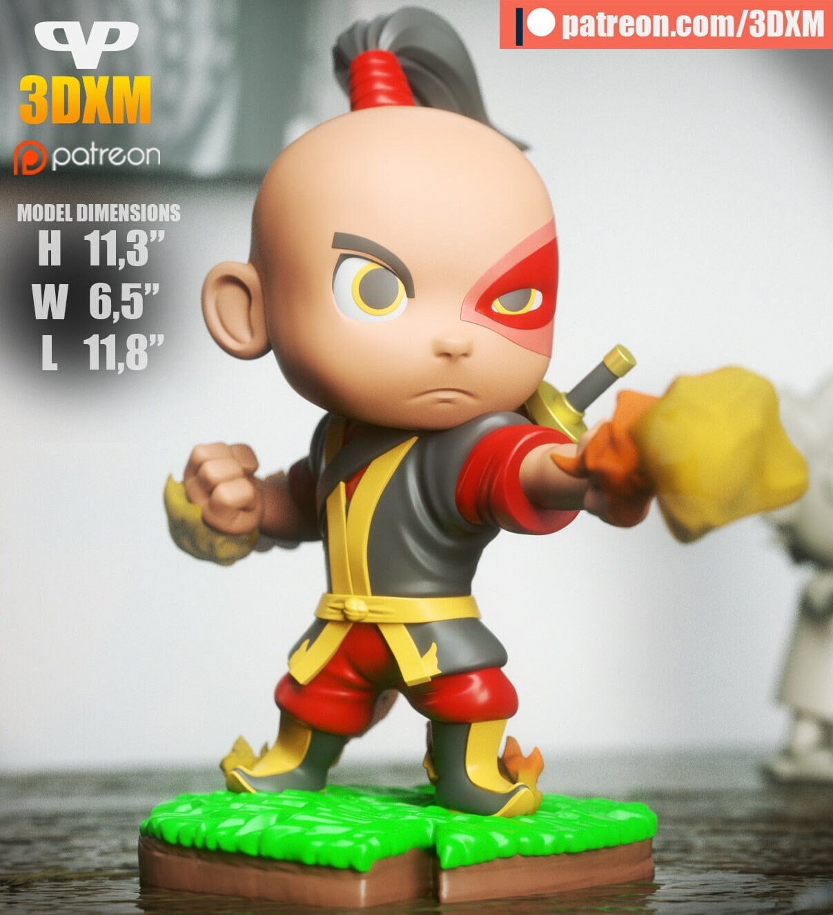 Chibi STL Zuko Chibi / 3D Miniature for Collectors, Display Case, Fans ...