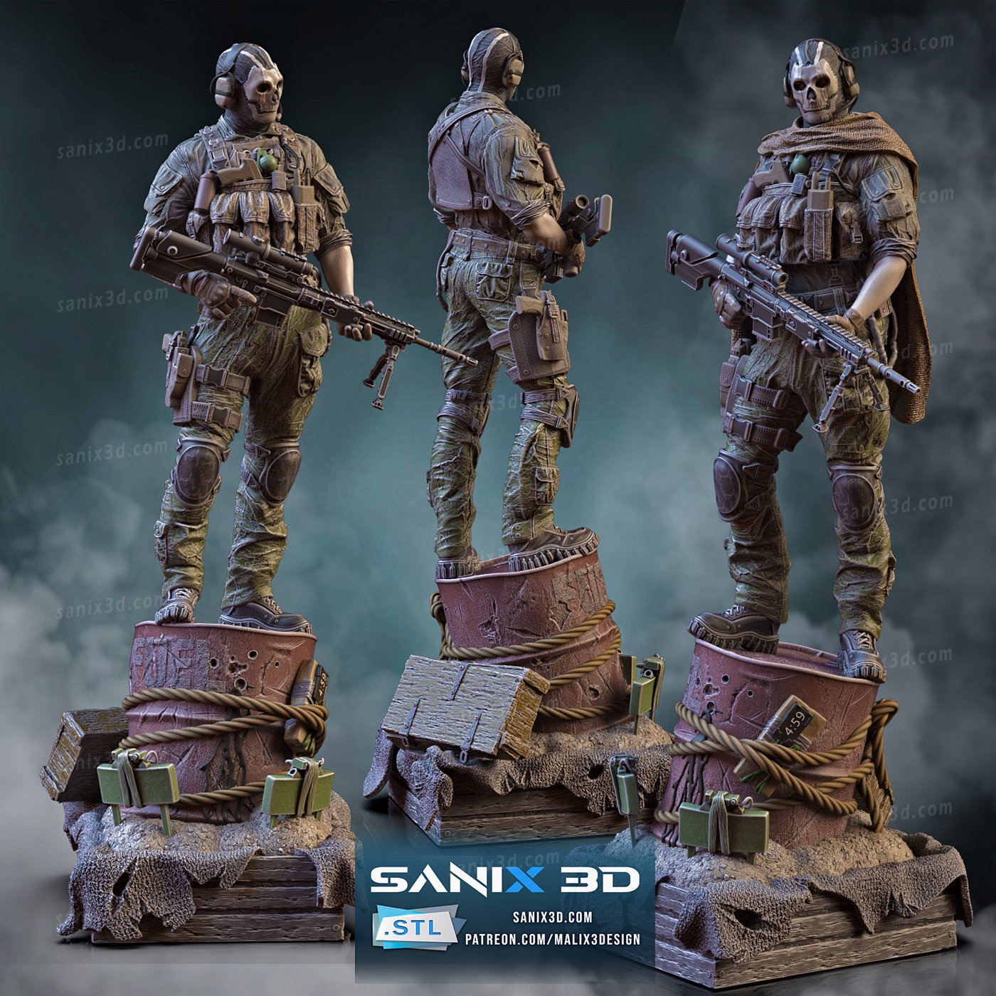 Sanix 3D Ghost Soldier / 3D Miniature for Collectors, Showcase, Fans ...