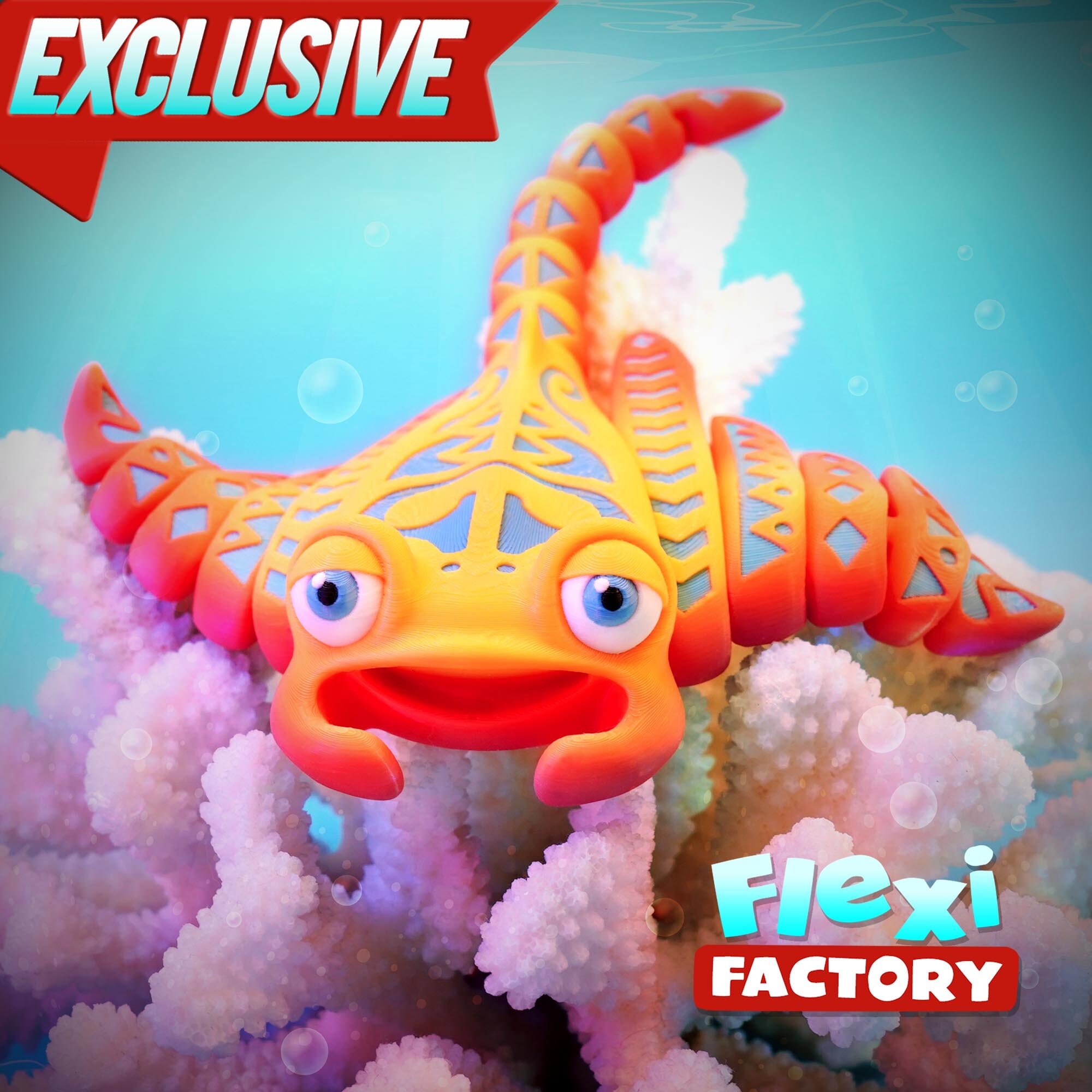 Flexi Factory Flexible Manta Ray / 3D Miniature for Collectors, Display ...
