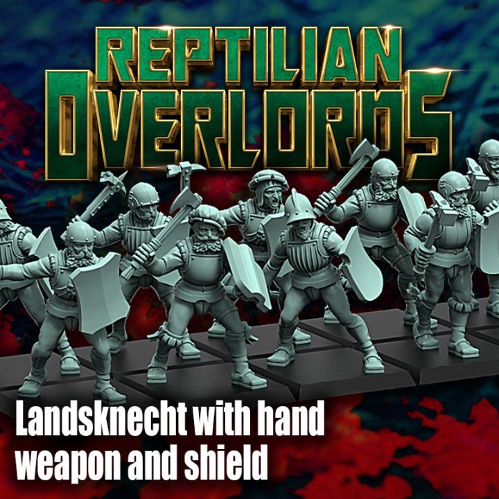 Reptilian Overlords Holy Reptilian Empire landsknecht With Hand Weapon ...