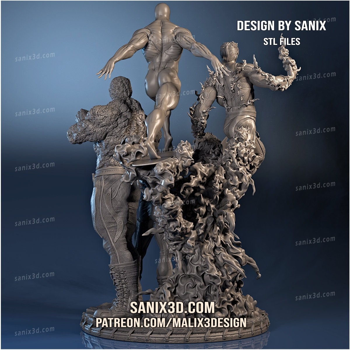 Sanix 3D Fantastic 4 Diorama / 3D Miniatures for Collectors, Showcases ...