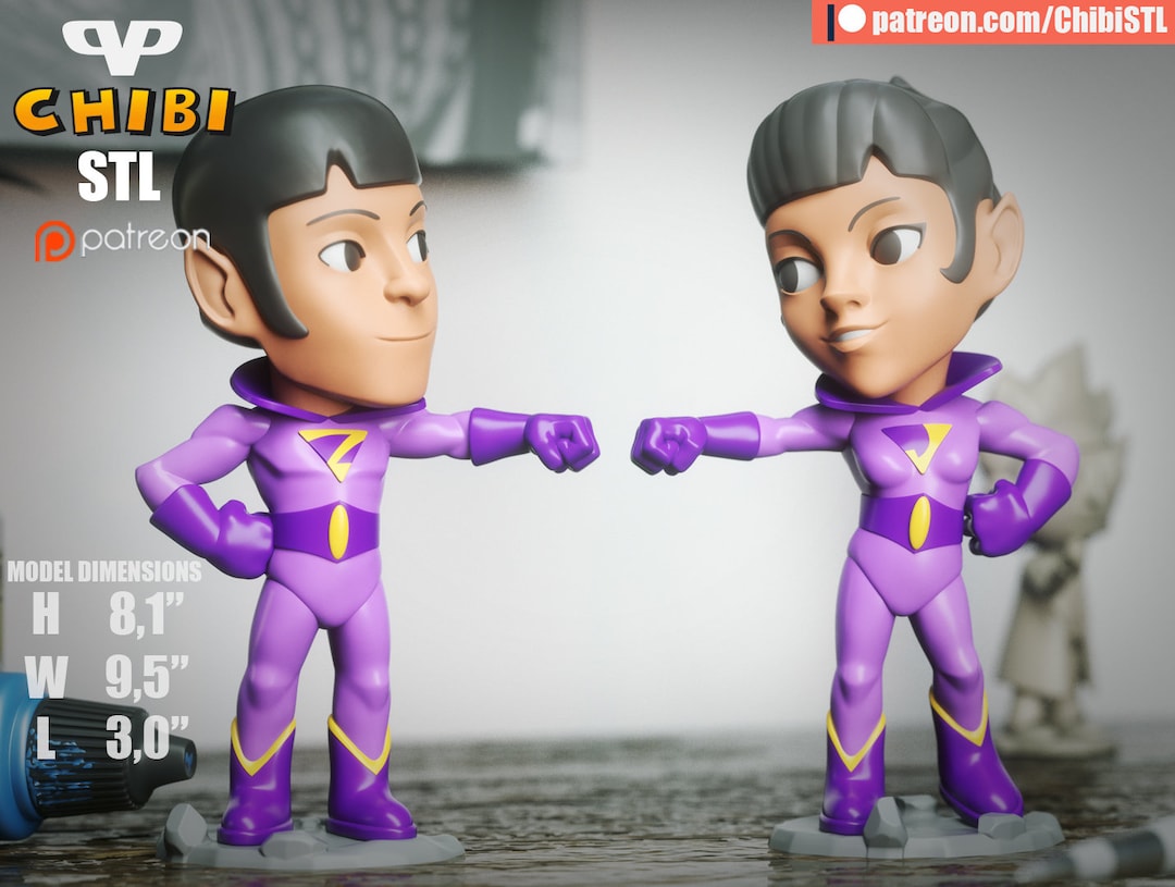 Chibi STL the Wonder Twins Chibis / 3D Miniatures for Collectors ...