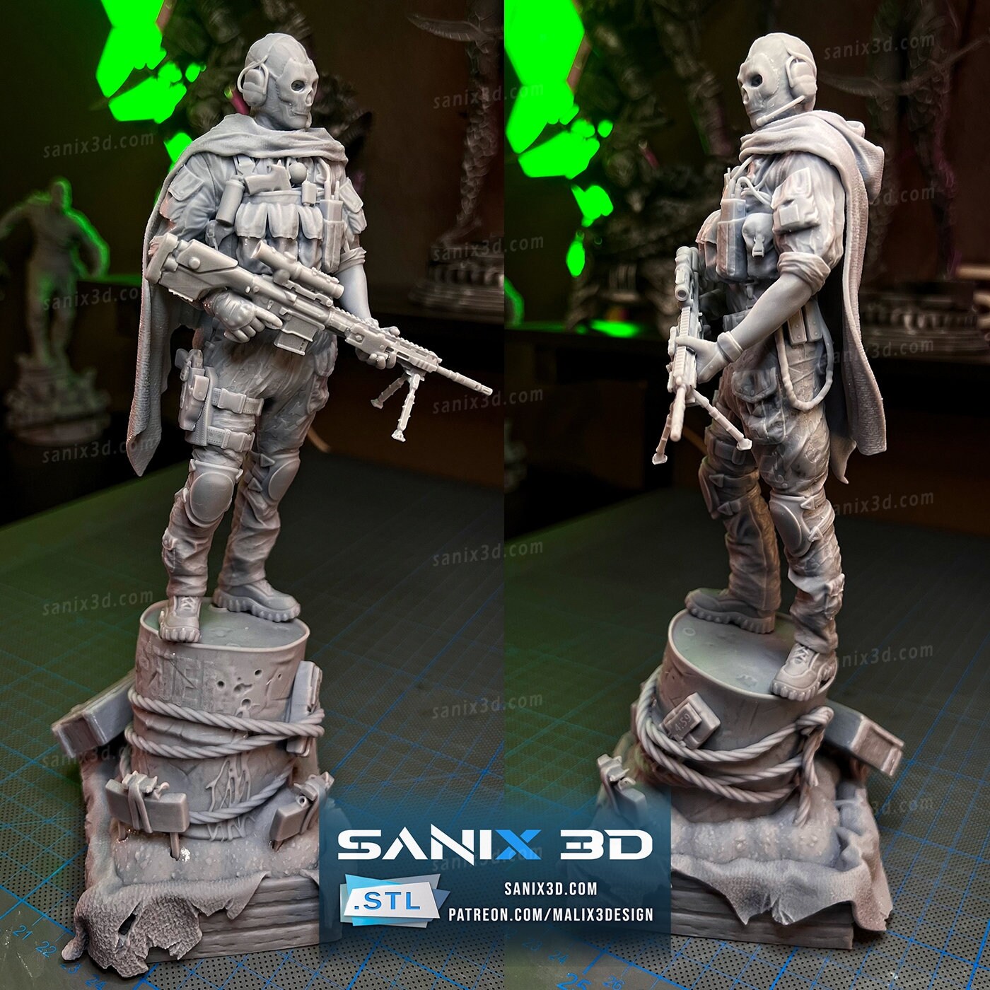 Sanix 3D Ghost Soldier / 3D Miniature for Collectors, Showcase, Fans ...