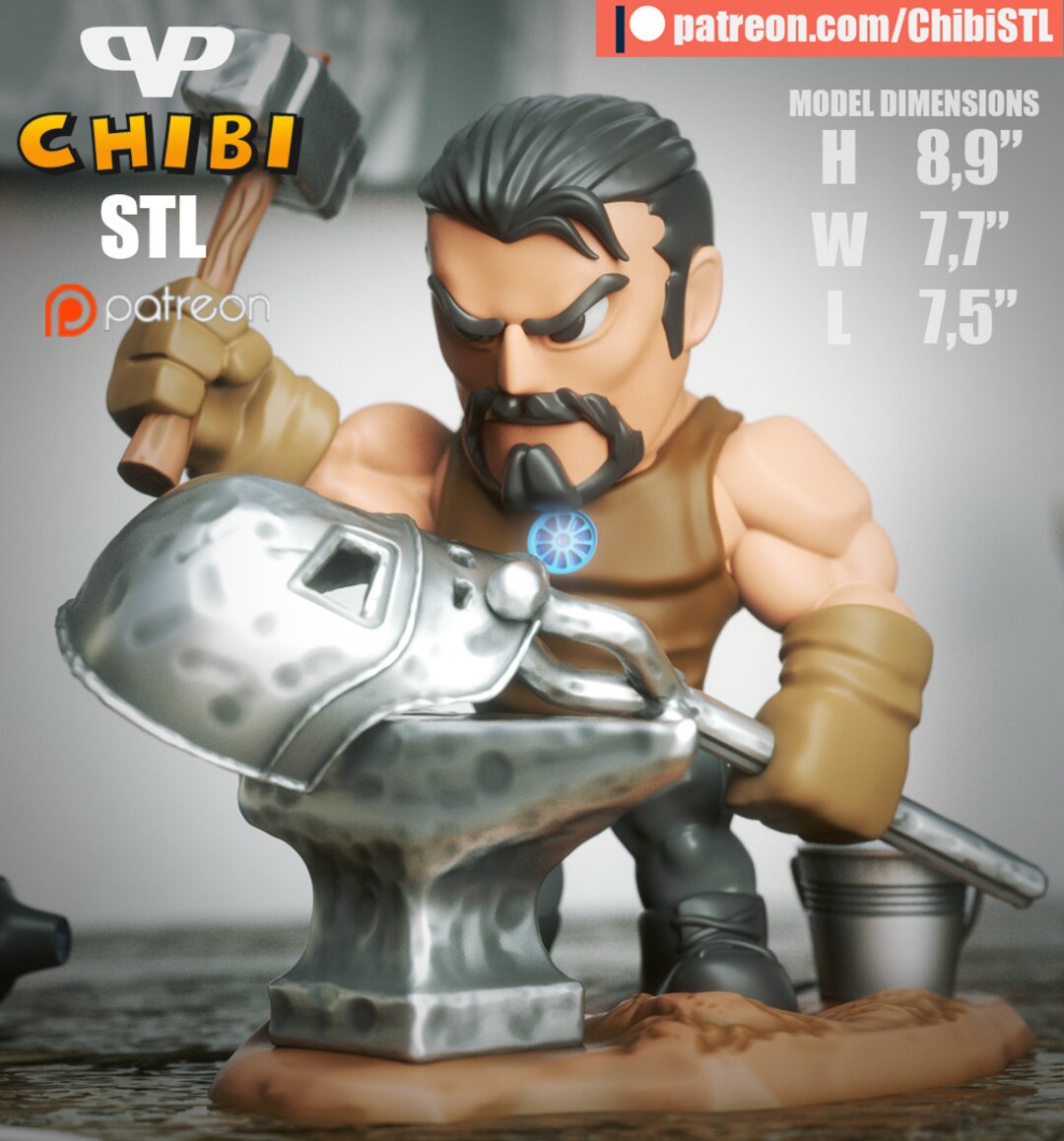 Chibi STL Tony Stark Chibi / 3D Miniature for Collectors, Display Cases ...