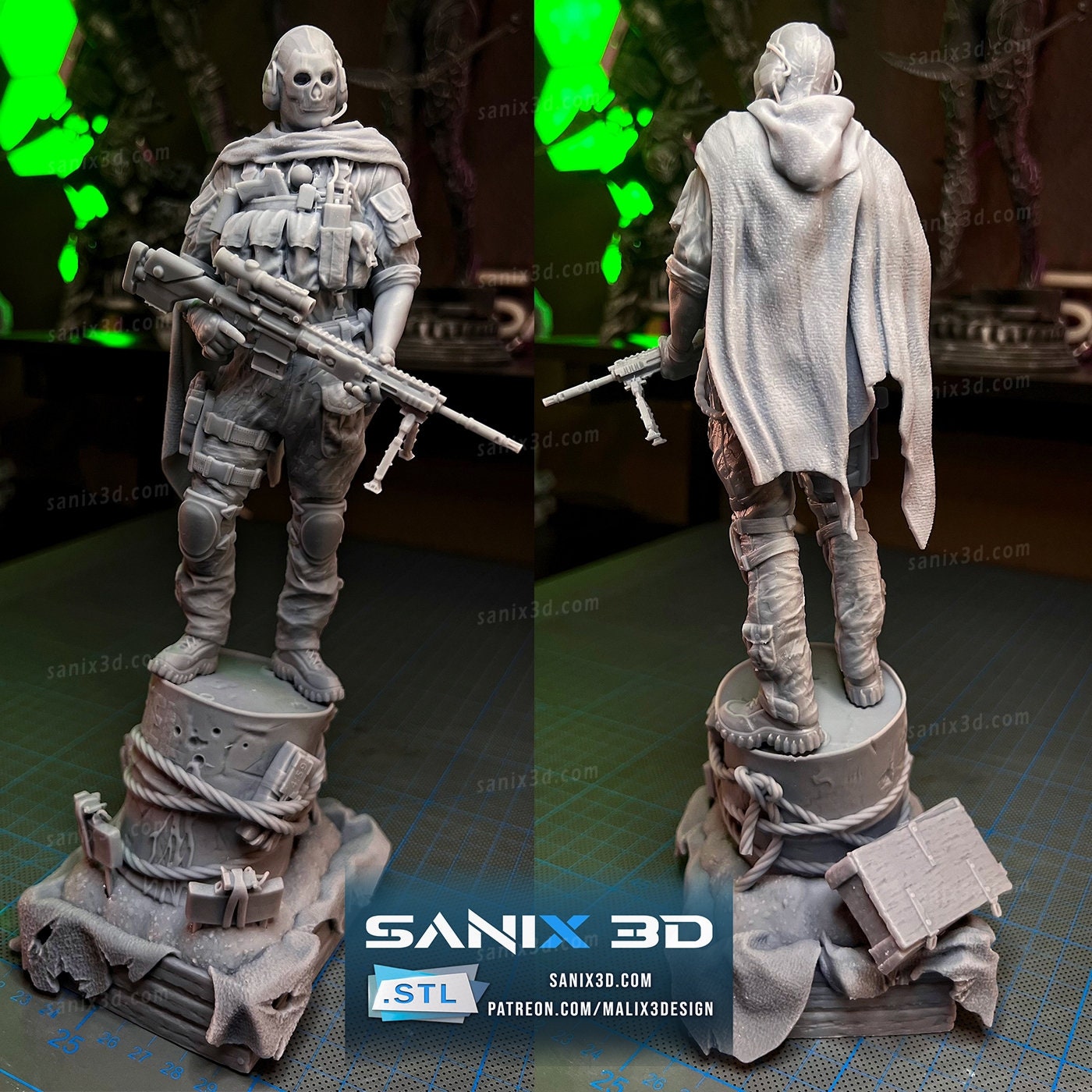 Sanix 3D Ghost Soldier / 3D Miniature for Collectors, Showcase, Fans ...