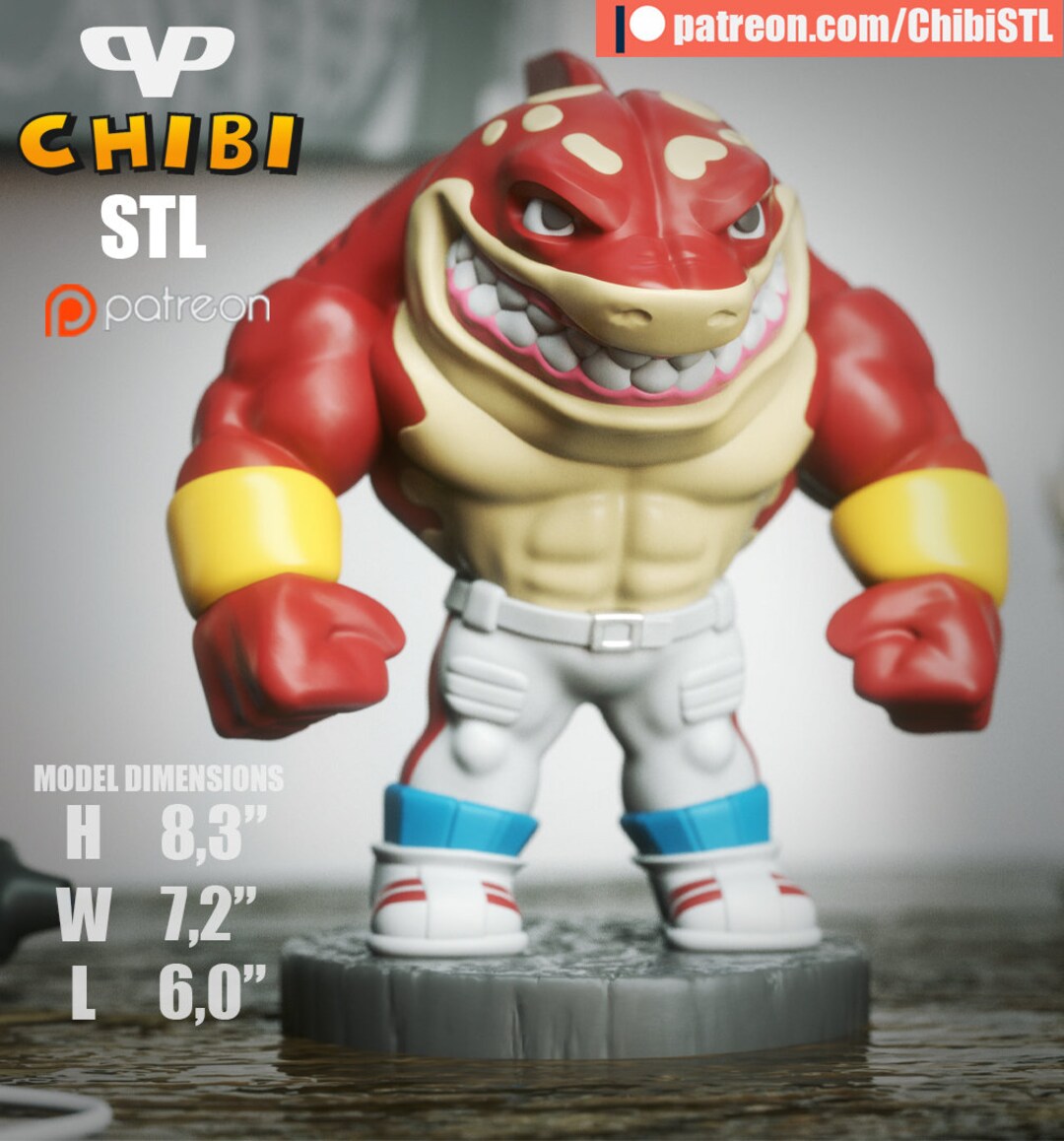 Chibi STL Big Slammu Chibi / 3D Miniature for Collectors, Display Cases ...