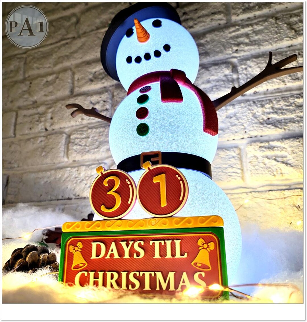 Frosty the Snowman, Christmas Calendar 3D Printed Snowman, Christmas ...