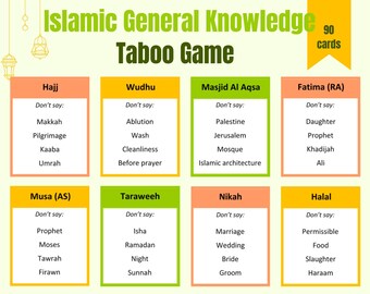 Islamic Taboo Game Important Personalities Edition Ramadan Activities ...