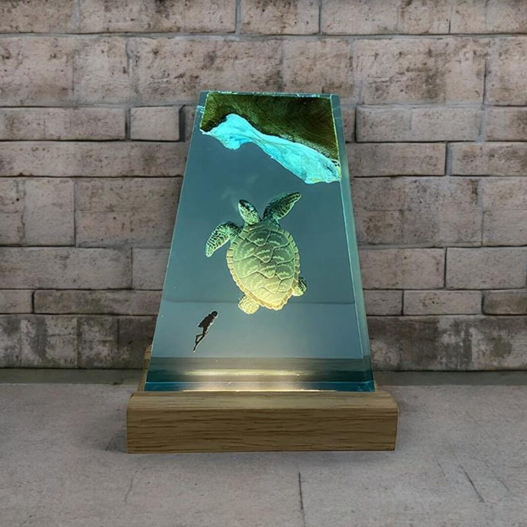 Hawksbill Turtle Night Light,unique Ocean Lamp, Personalized Diver Gift ...