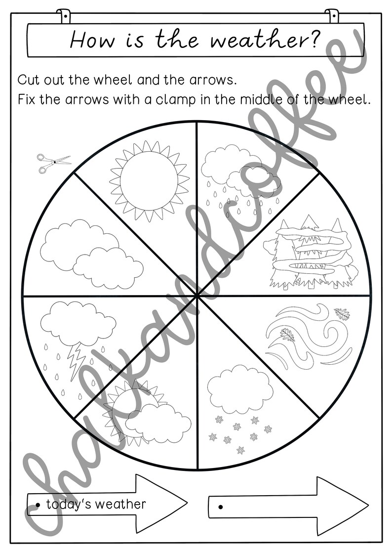 Weather Wheel Printable Todays Weather Preschool Craft - Weather ...