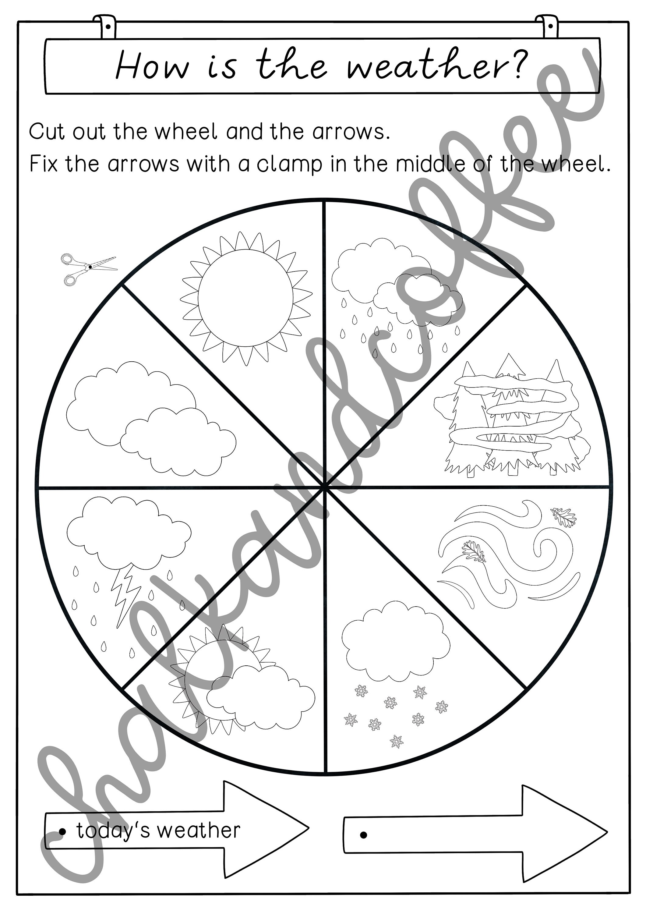 Weather Wheel Printable Todays Weather Preschool Craft - Weather ...