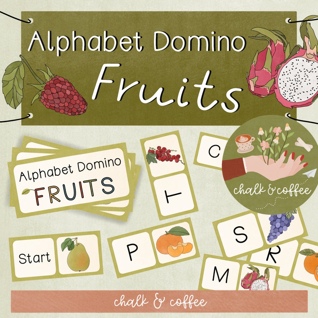 Alphabet Domino Fruits - Letter Matching Game Recognition - Letters ...