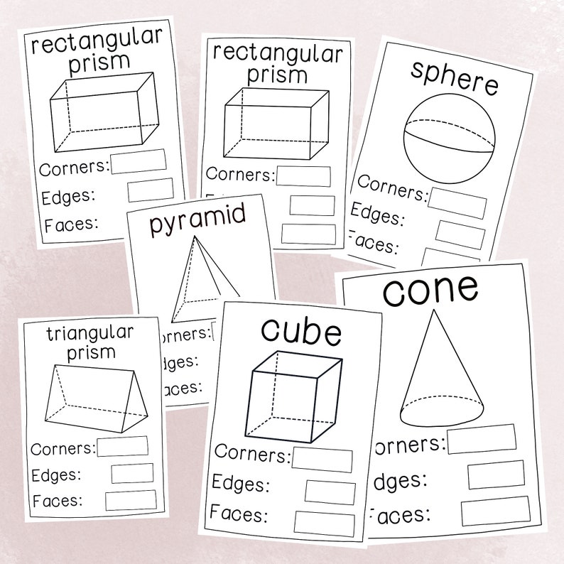 3D Shapes Posters & Worksheets - Classroom Decor Shape Recognition ...