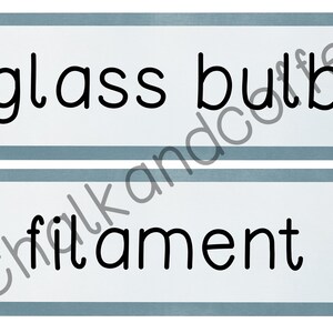 Parts of the Lightbulb Center Signs - Electricity Study Flash Cards ...