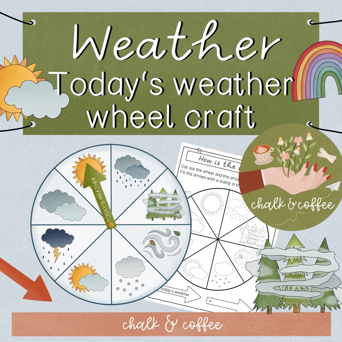 Weather Wheel Printable Todays Weather Preschool Craft - Weather ...