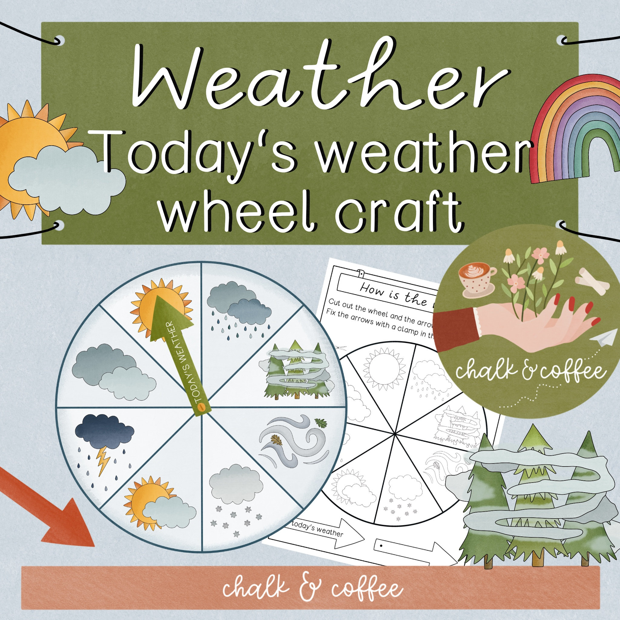 Weather Wheel Printable Todays Weather Preschool Craft - Weather ...
